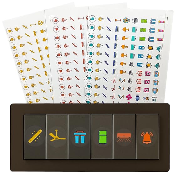 Buy SOLOBOLO Vinyl 500+ Switch Board Button Self Adhesive Stickers For ...