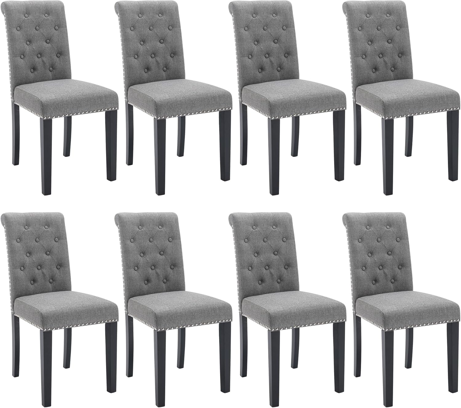 Amazon.com - Westice Dining Room Chairs Set of 8 Upholstered Fabric ...