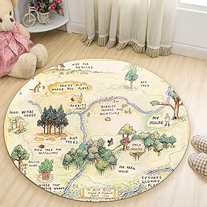 Amazon.com: CHILL CREW Hundred Acre Wood Map Round Rug100 acre wood ...