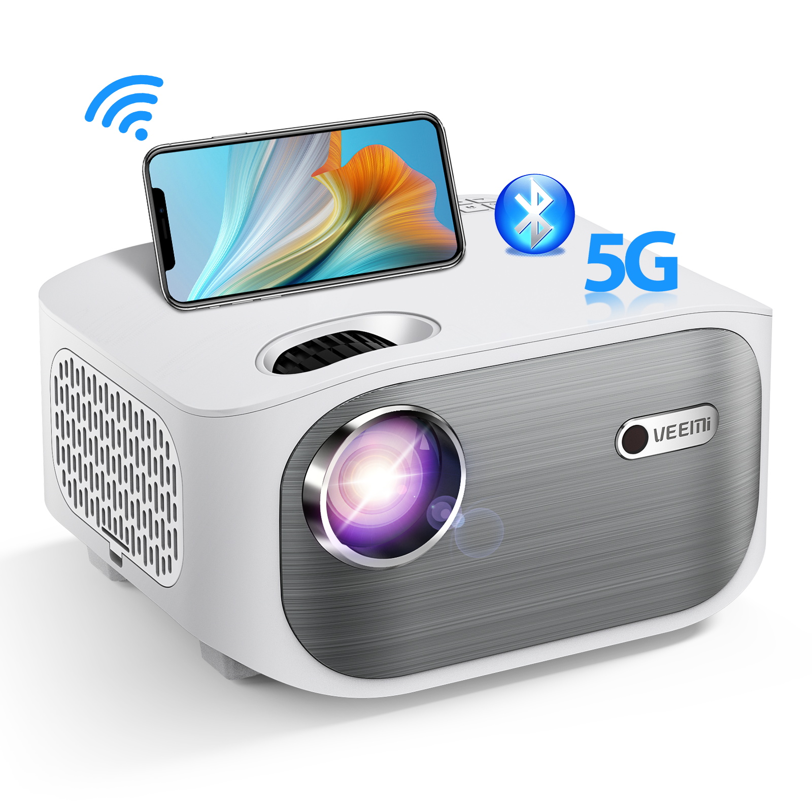 Watch Veemi WiFi Projector with Bluetooth Native1080P 5G on Amazon Live