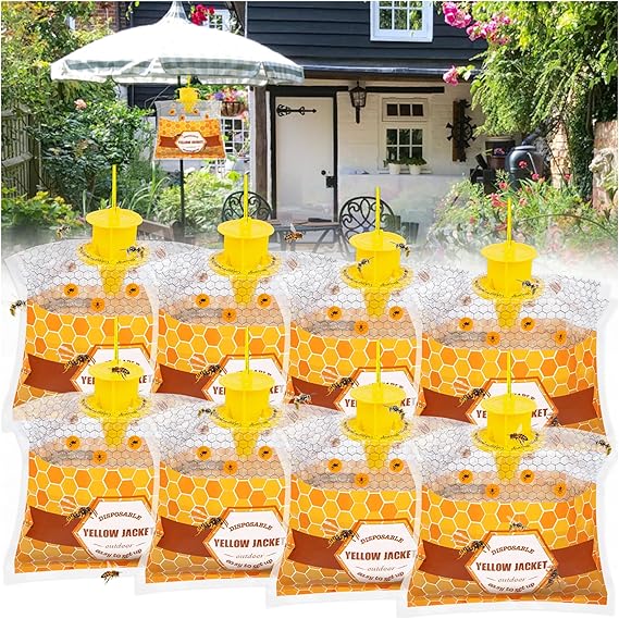 Amazon.com : 8 Pack Disposable Carpenter Bee Traps for Outside Wasp ...