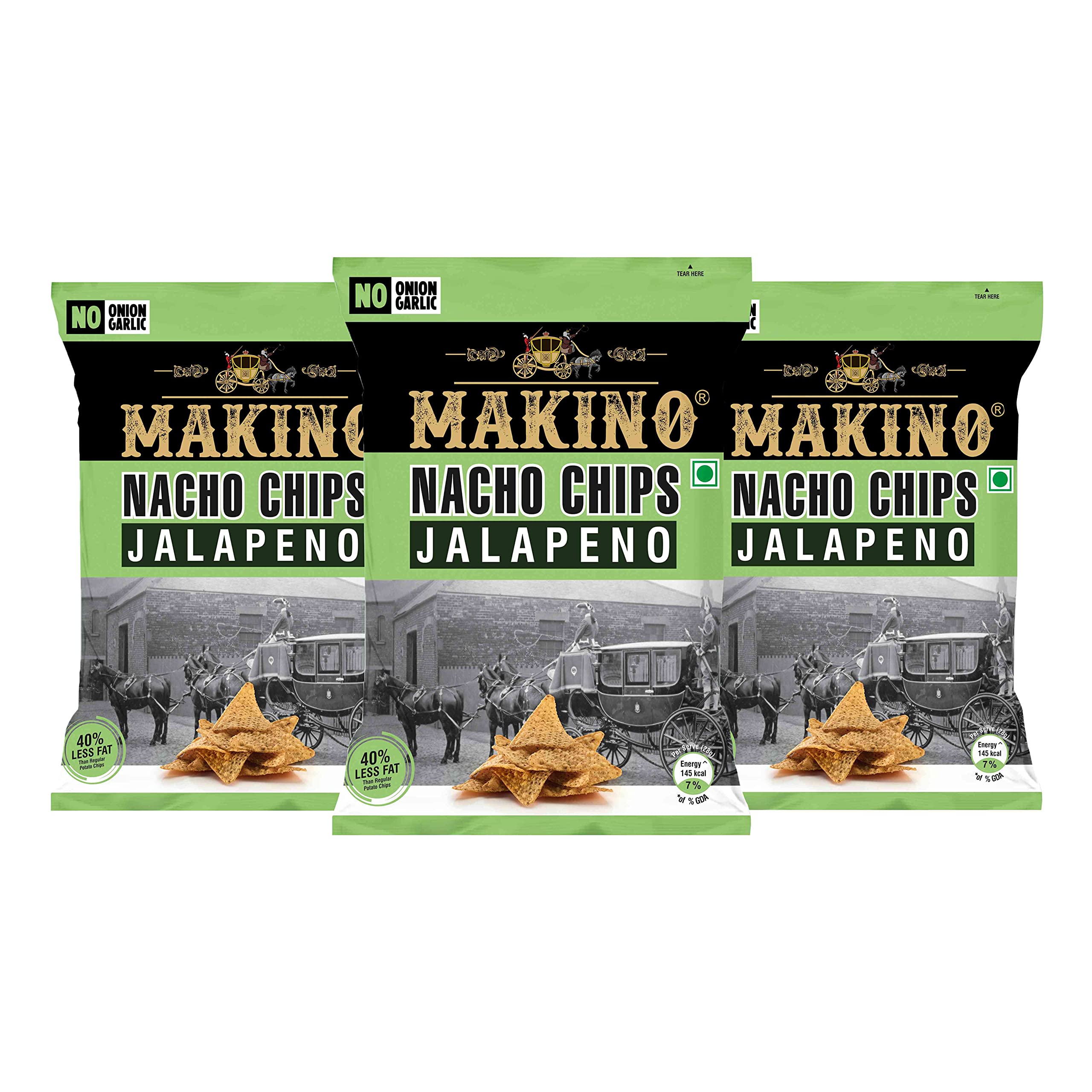 Buy Makino - Jain No Onion No Garlic Nacho Chips Flavour of 60 Gram ...
