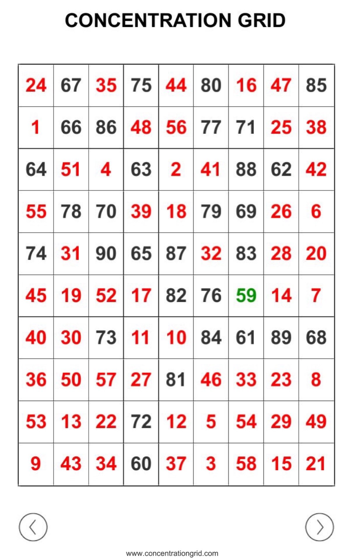 Concentration Grid - mental focus grids - App on Amazon Appstore
