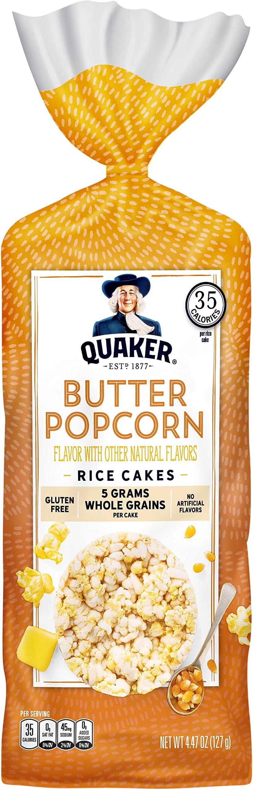Amazon.com : Quaker Buttered Popcorn Rice Cakes, 4.47 oz : Grocery ...