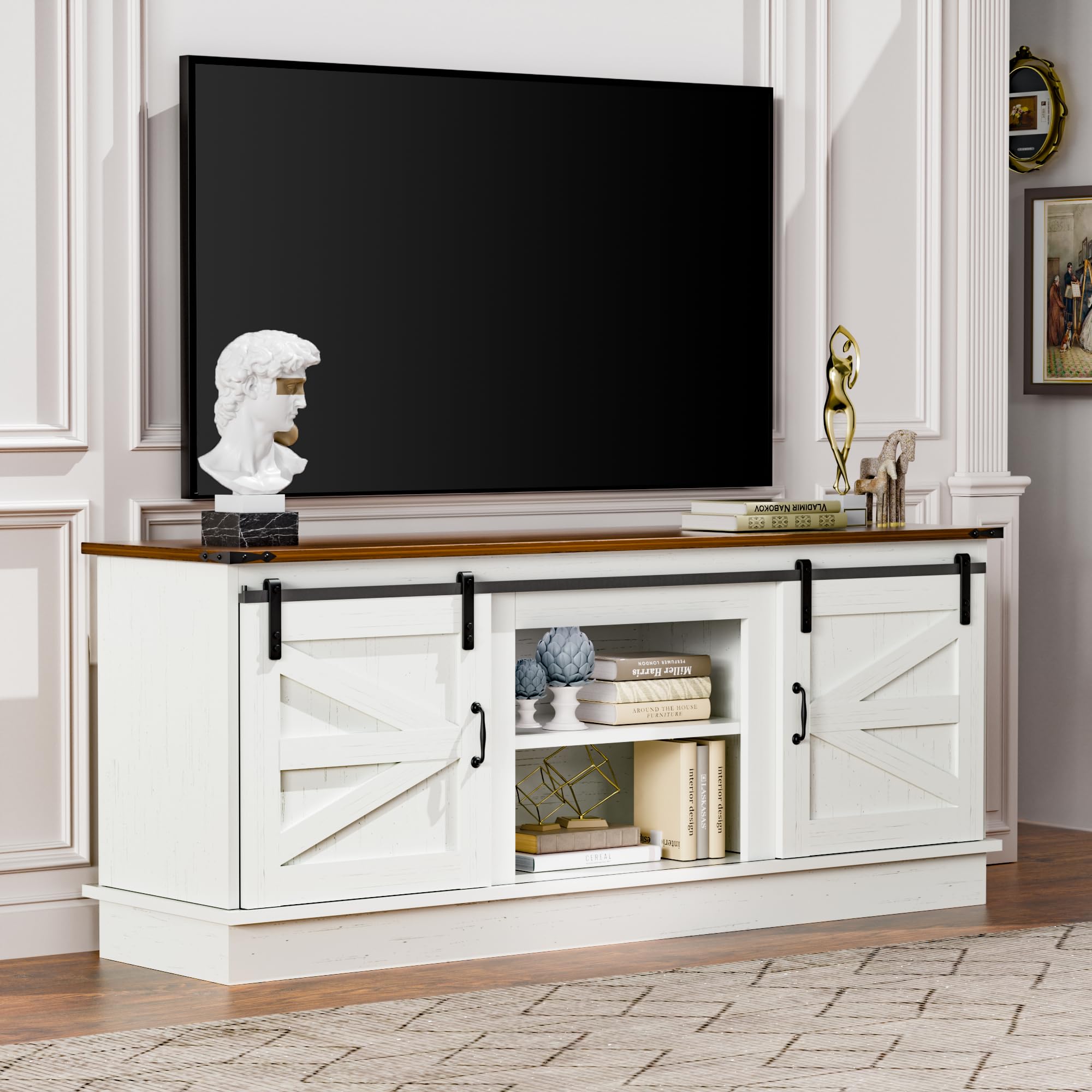 Amazon.com: Covered Outdoor TV Stand for 65-75 Inch TVs, Farmhouse ...