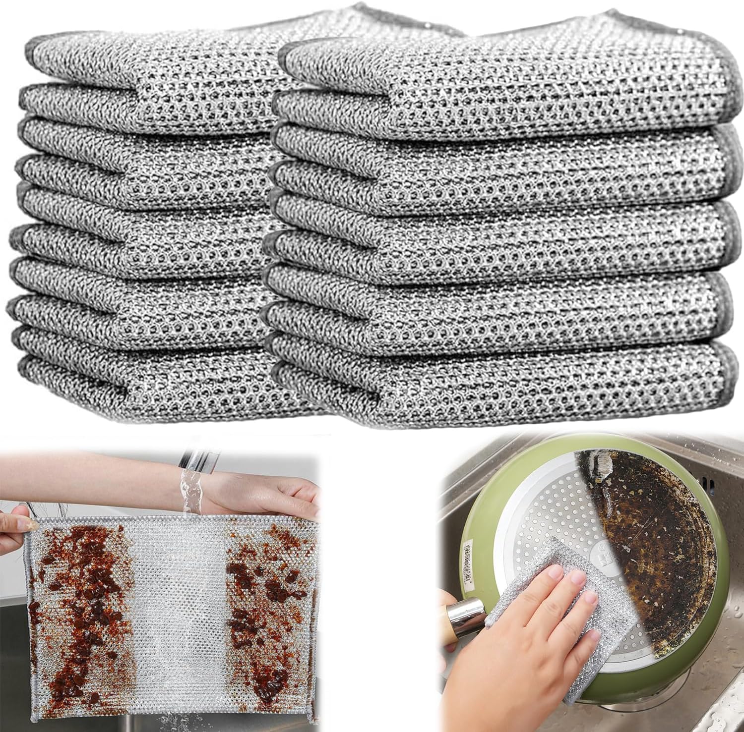 Amazon.com: Wire Dishwashing Rag, 2024 New Multipurpose Wire ...