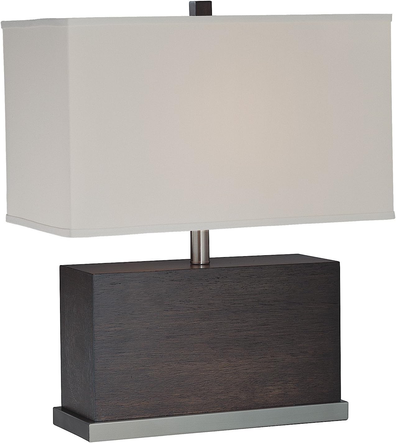 Lite Source LS-21244 Findlay Table Lamp, Dark Walnut Finish with White ...