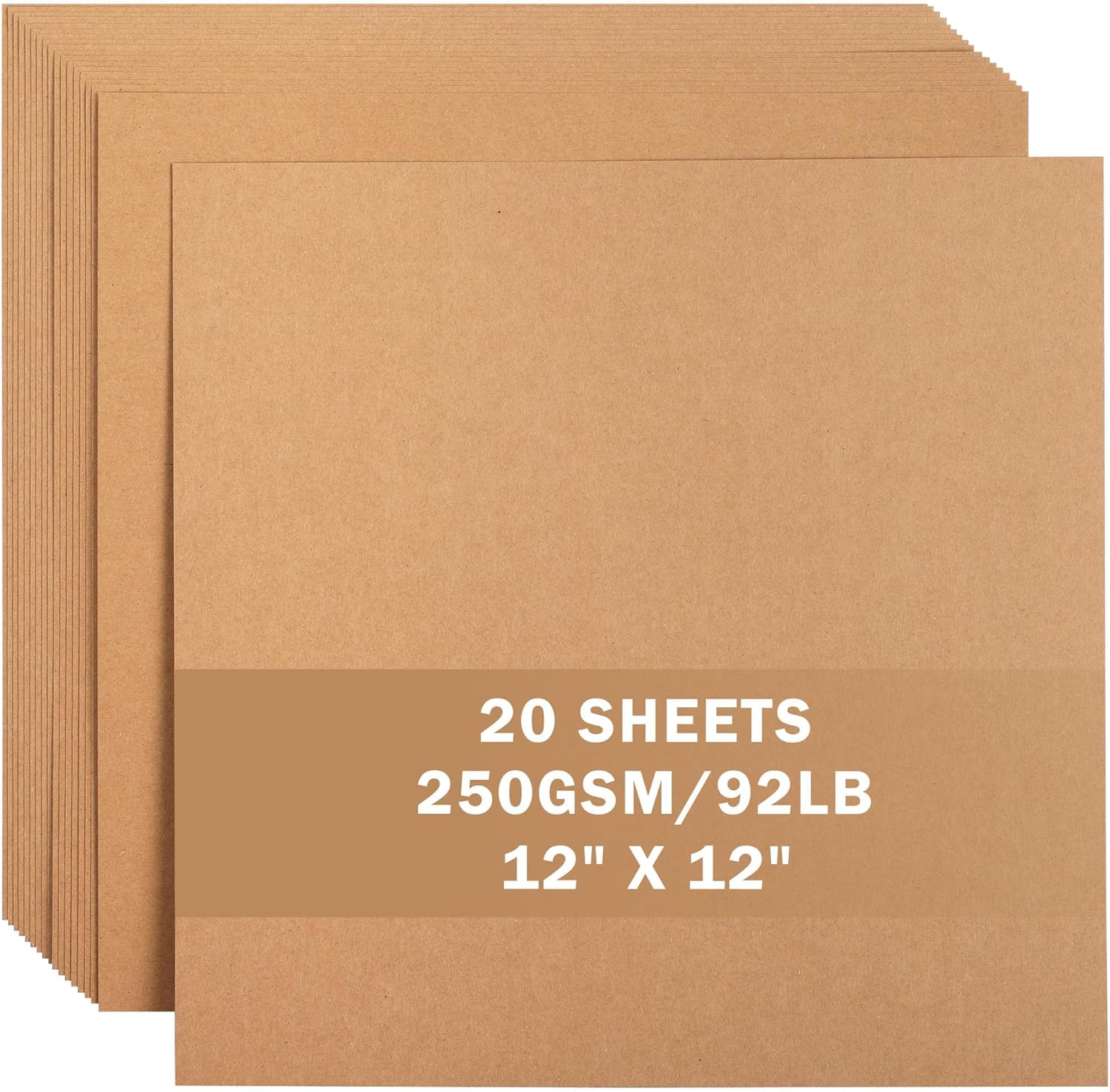 Amazon.com: 20 Sheets Brown Kraft Cardstock 12" x 12" Card Stock 250gsm ...