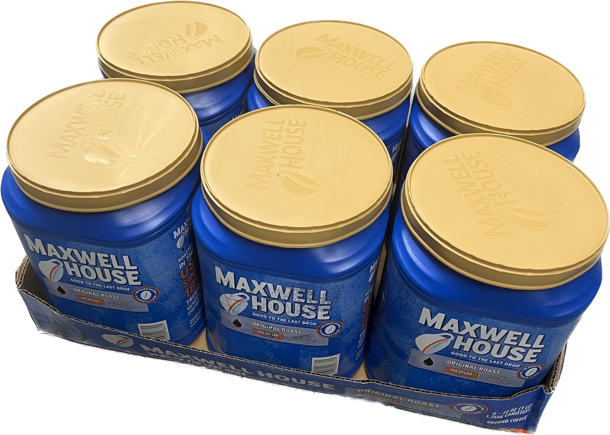 Amazon.com: Maxwell House Original Medium Roast Ground Coffee 3 lbs (48 oz.) /pack Case of 6 ...