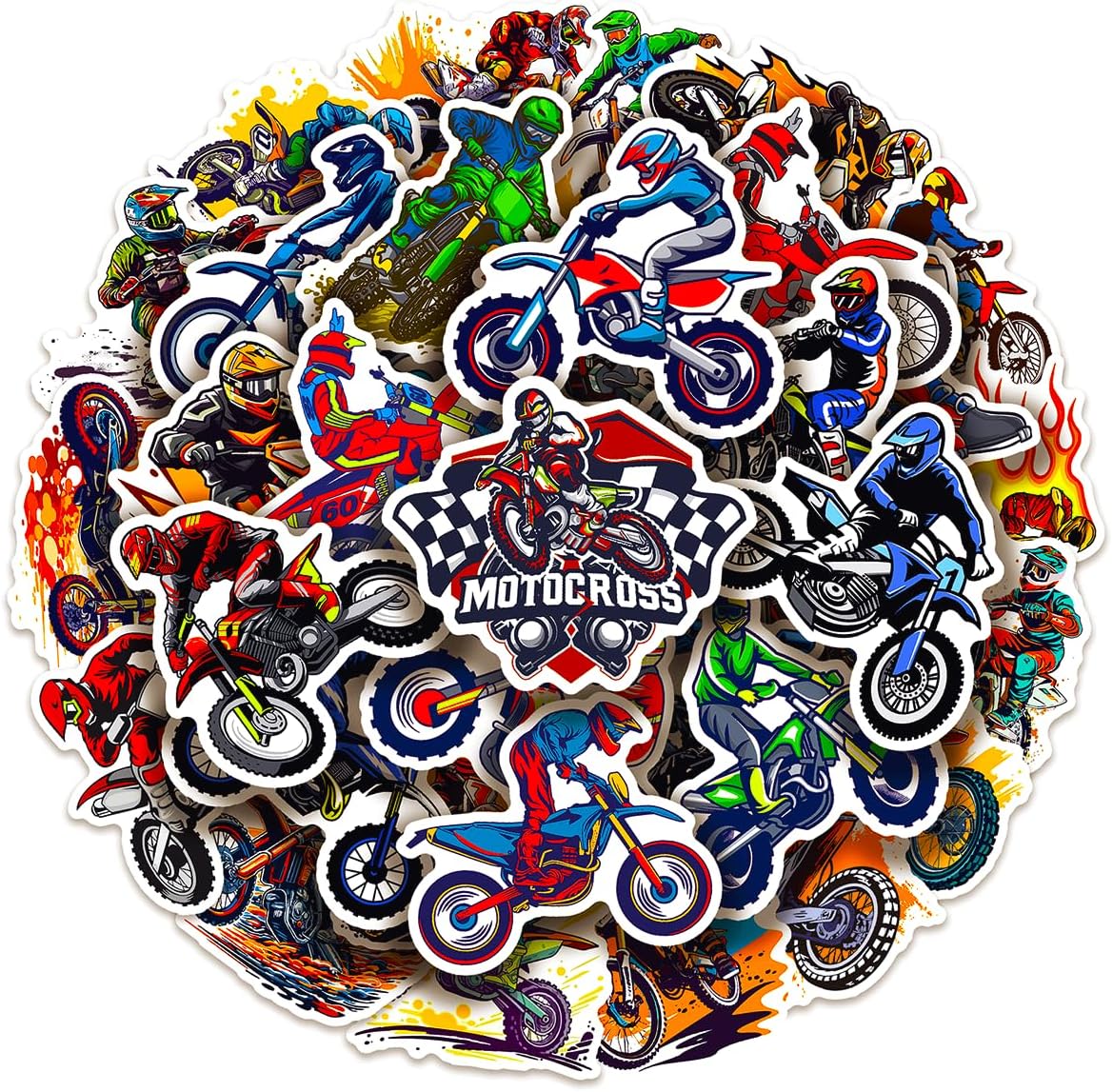 Amazon.com: 100 Pack Dirt Bike Stickers, Motocross Bike Party Favors ...