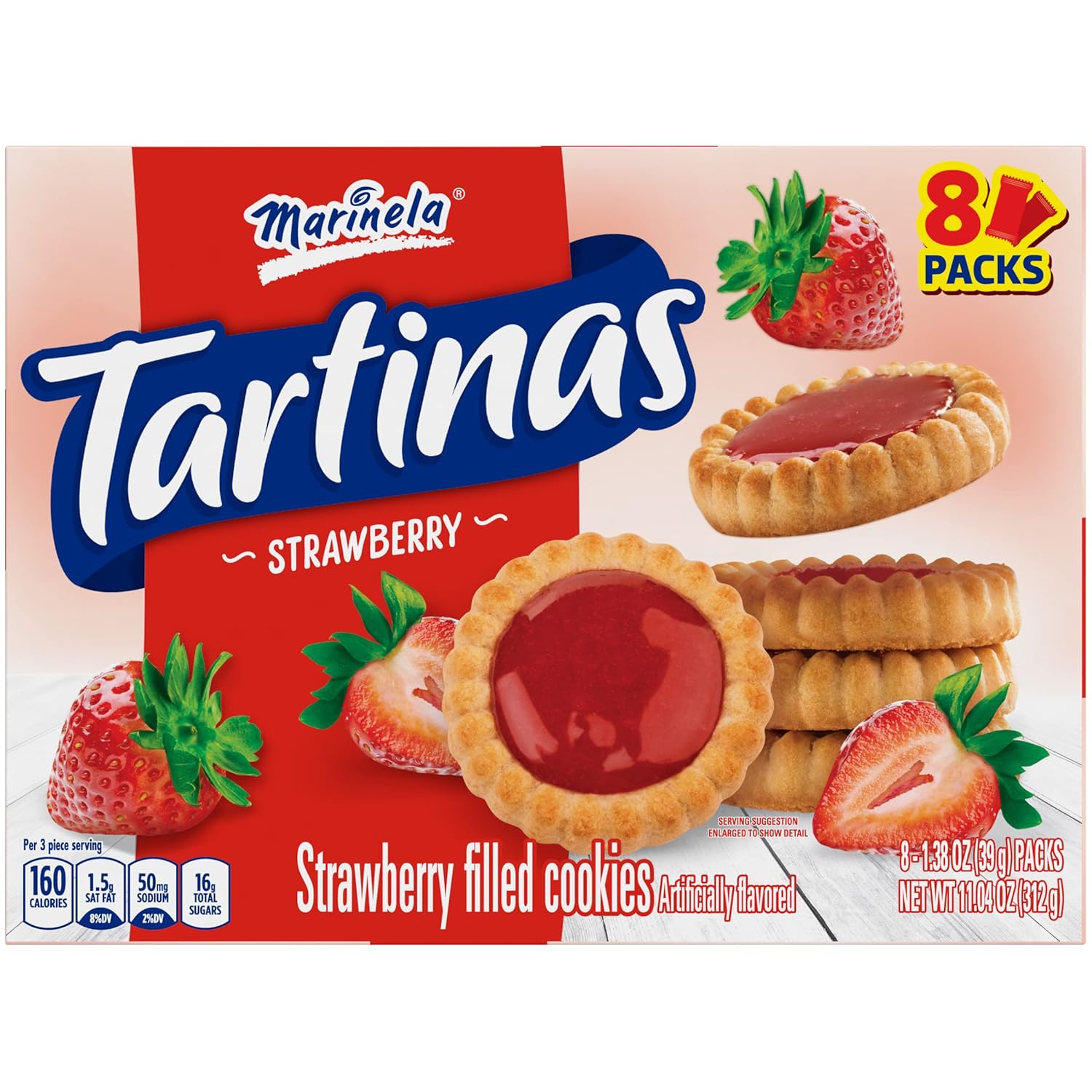 Amazon.com: Marinela Tartinas Fresa - Galletas rellenas de fresa | 8 ...