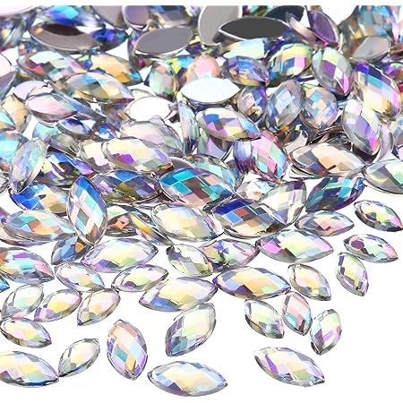 1200 Pieces 12 Colors Shiny Nail Rhinestones Horse Eye Rhinestones Flat ...