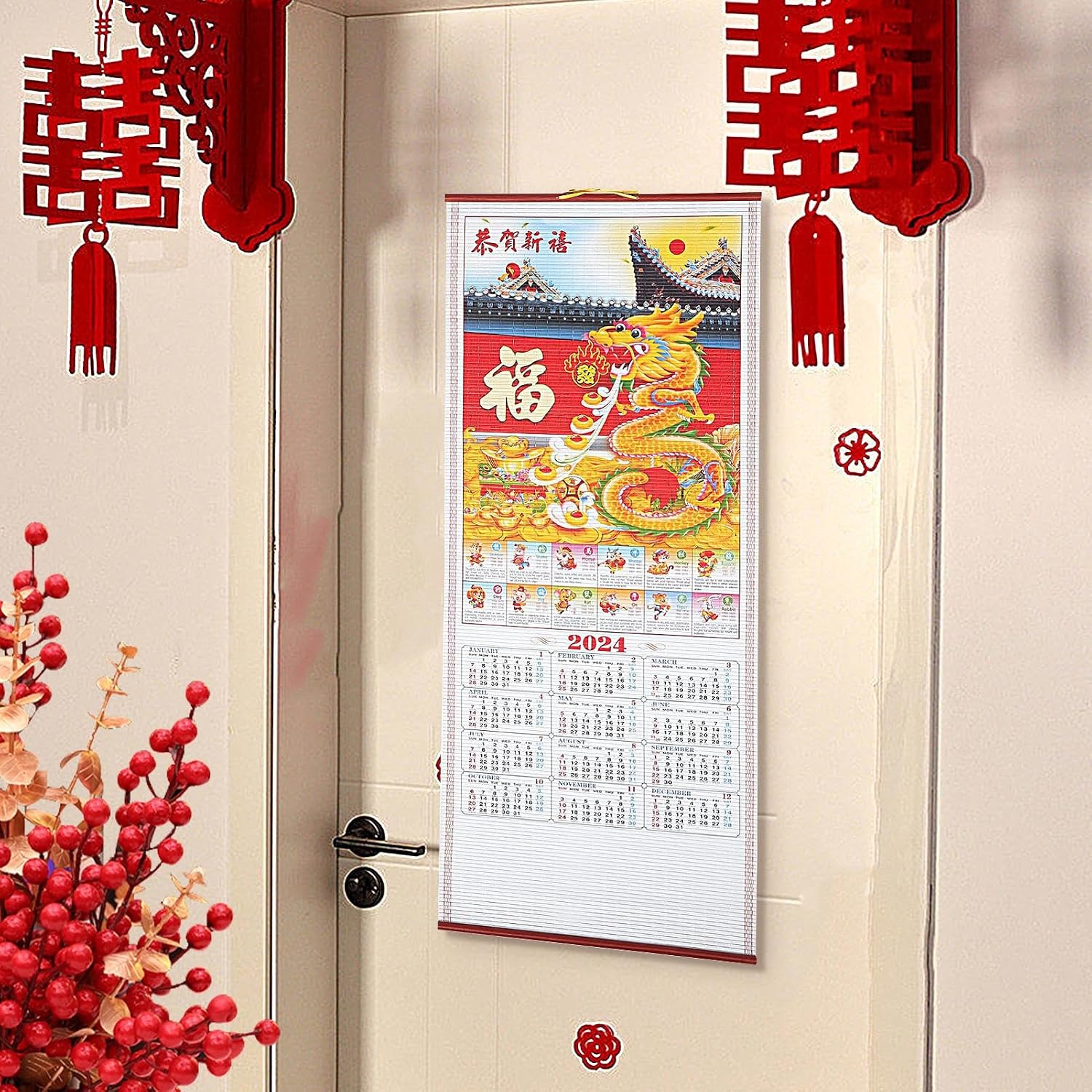 Zodiac Dragon Chinese Calendar, 2024 the Dragon Calendar Wall ...
