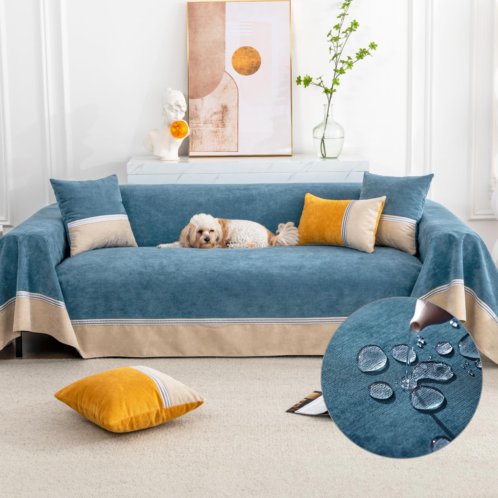 Amazon.com: Osunnus Waterproof Sofa Cover Anti Slip Couch Cover ...