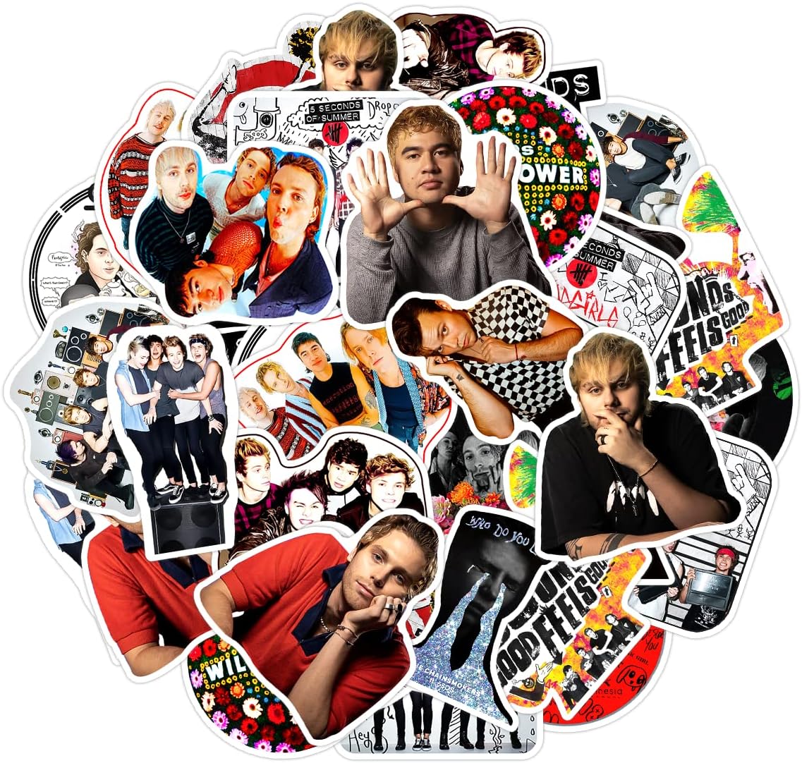 Amazon.com: 20 PCS Stickers Pack 5sos Aesthetic Vinyl Colorful ...
