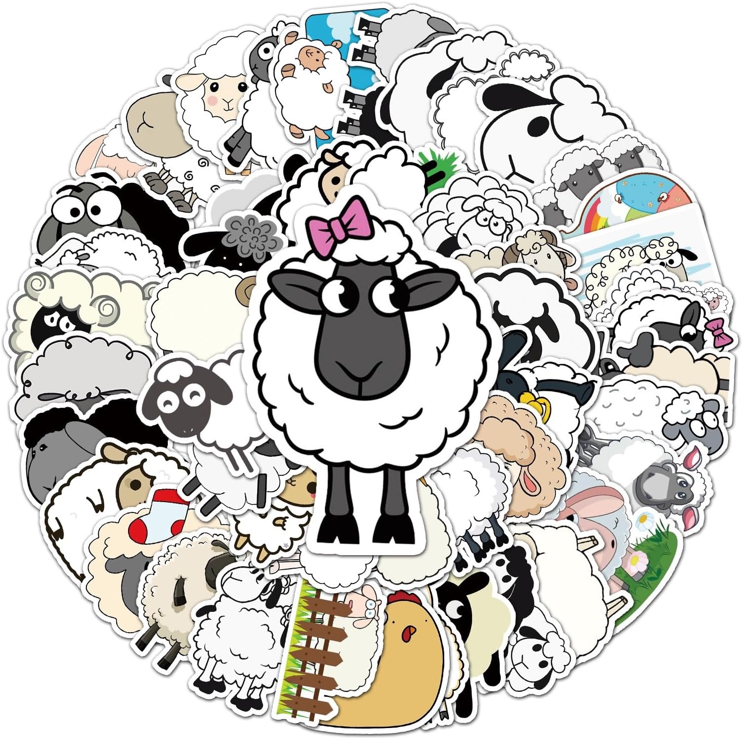 Amazon.com: 50Pcs Sheep Graffiti Personalized DIY Sticker, Students ...