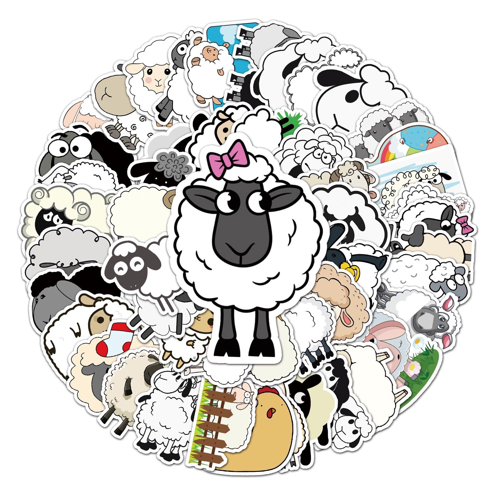 Amazon.com: 50Pcs Sheep Graffiti Personalized DIY Sticker, Students ...