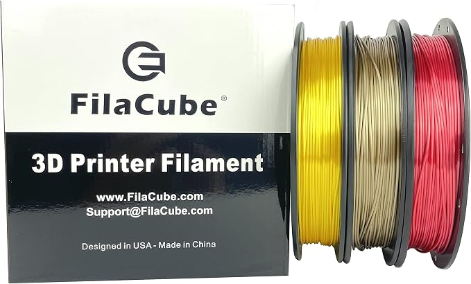 Review Shiny Silk Bronze, Red, Yellow 1.75mm Brighter Lustrous FilaCube ...