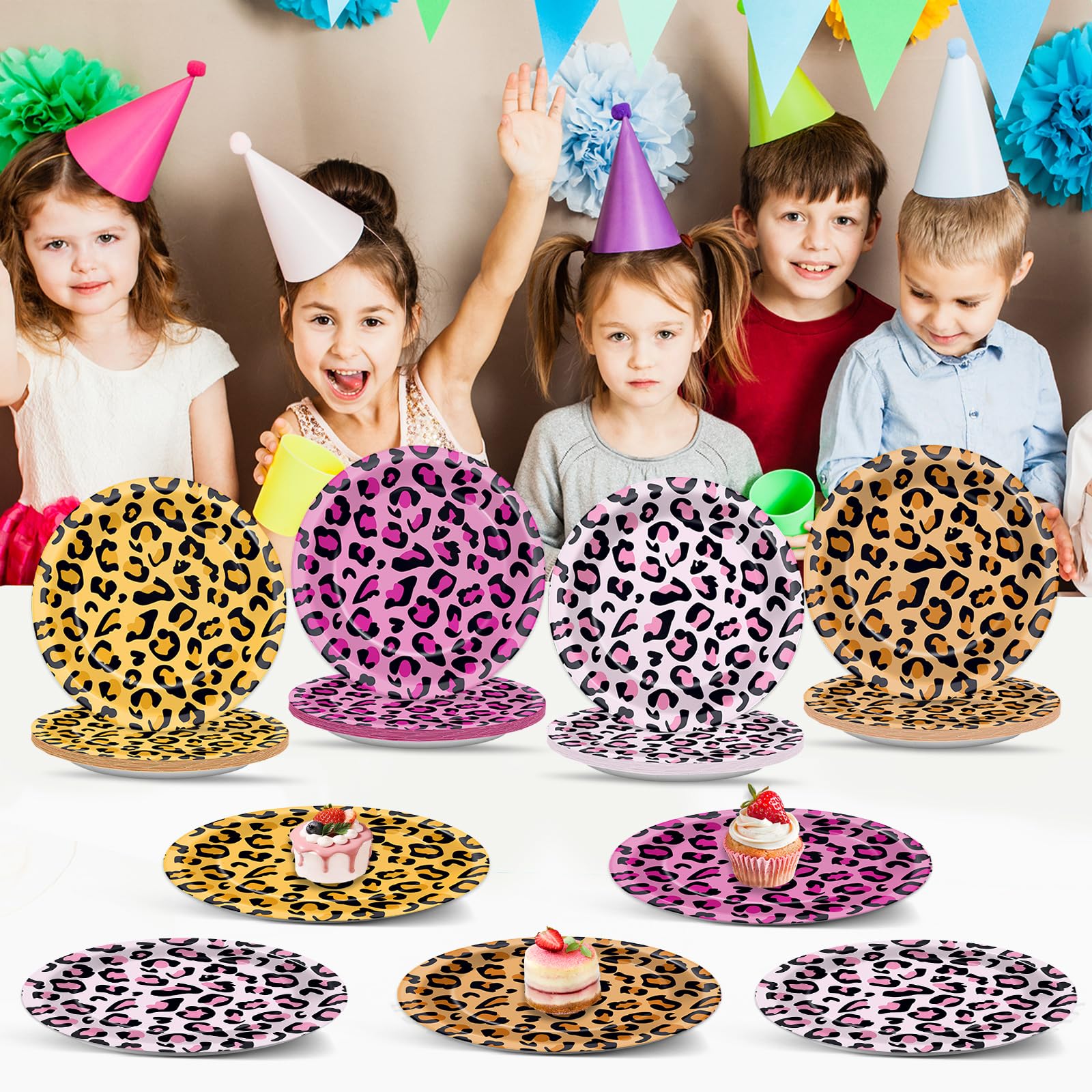 Cheetah Print Baby Shower Plates Birthday Party Leopard Print Paper