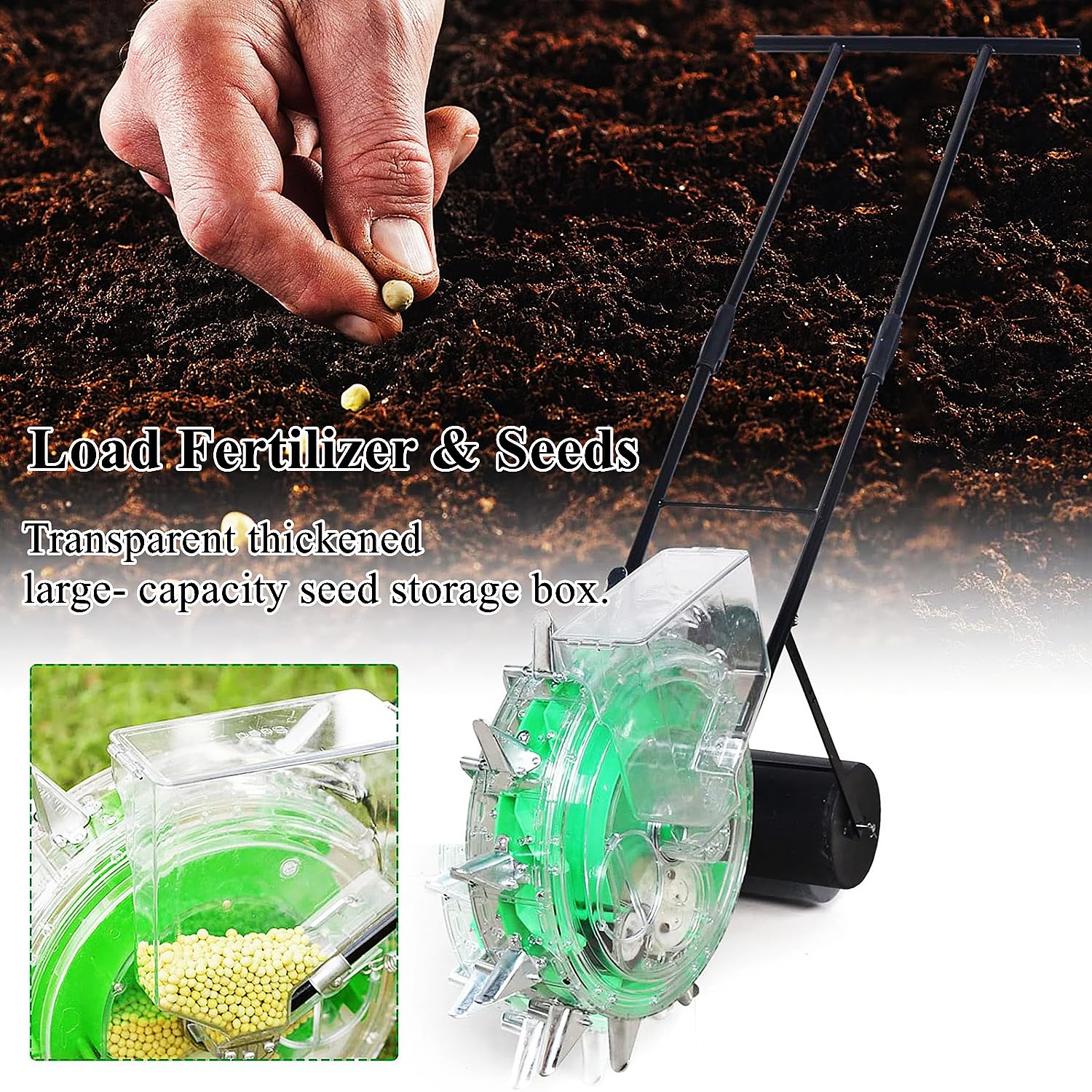 Push Planter With Fertilizer Hopper