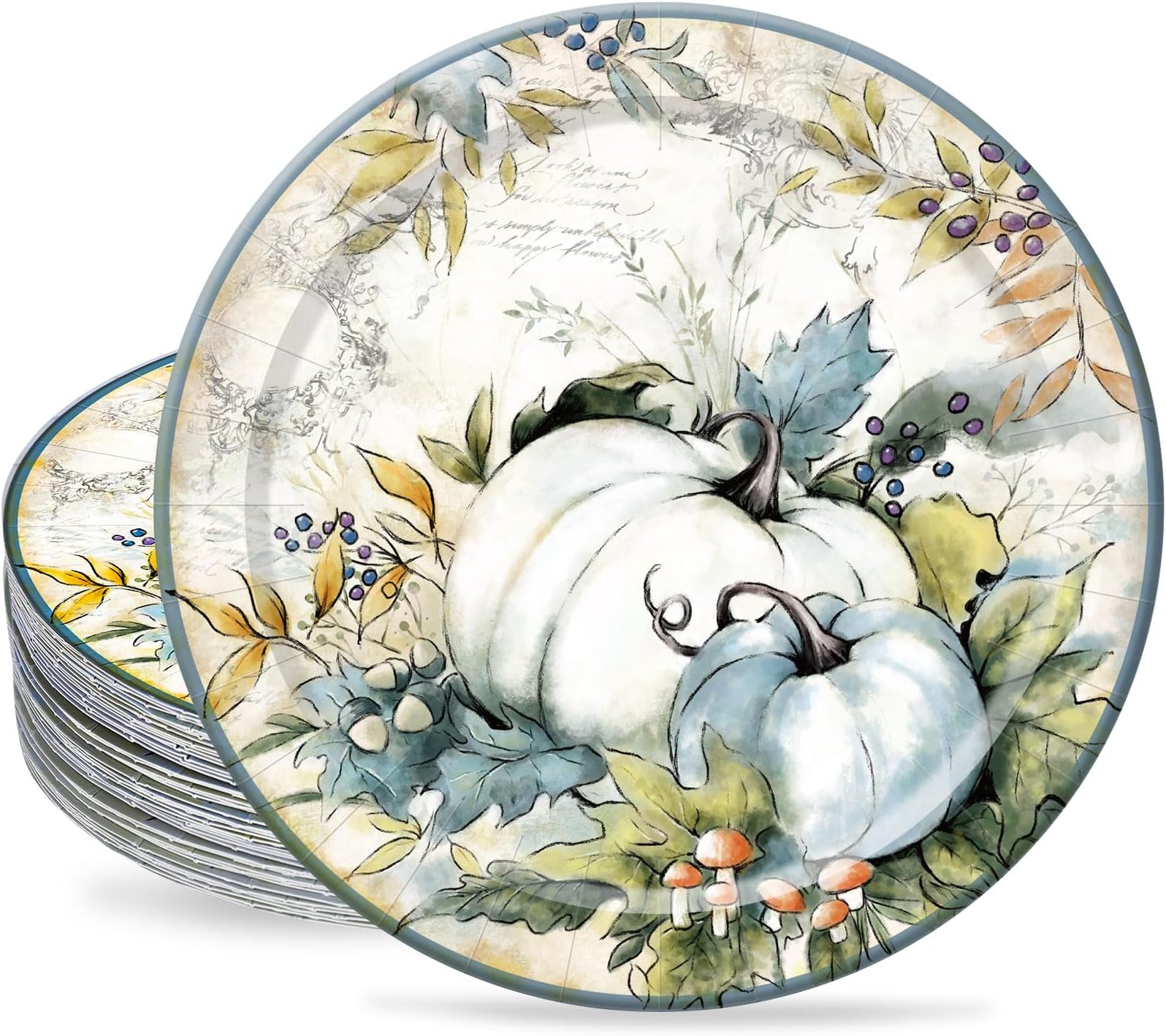 Amazon.com: Generic AnyDesign 50Pcs Fall Pumpkin Paper Plates ...