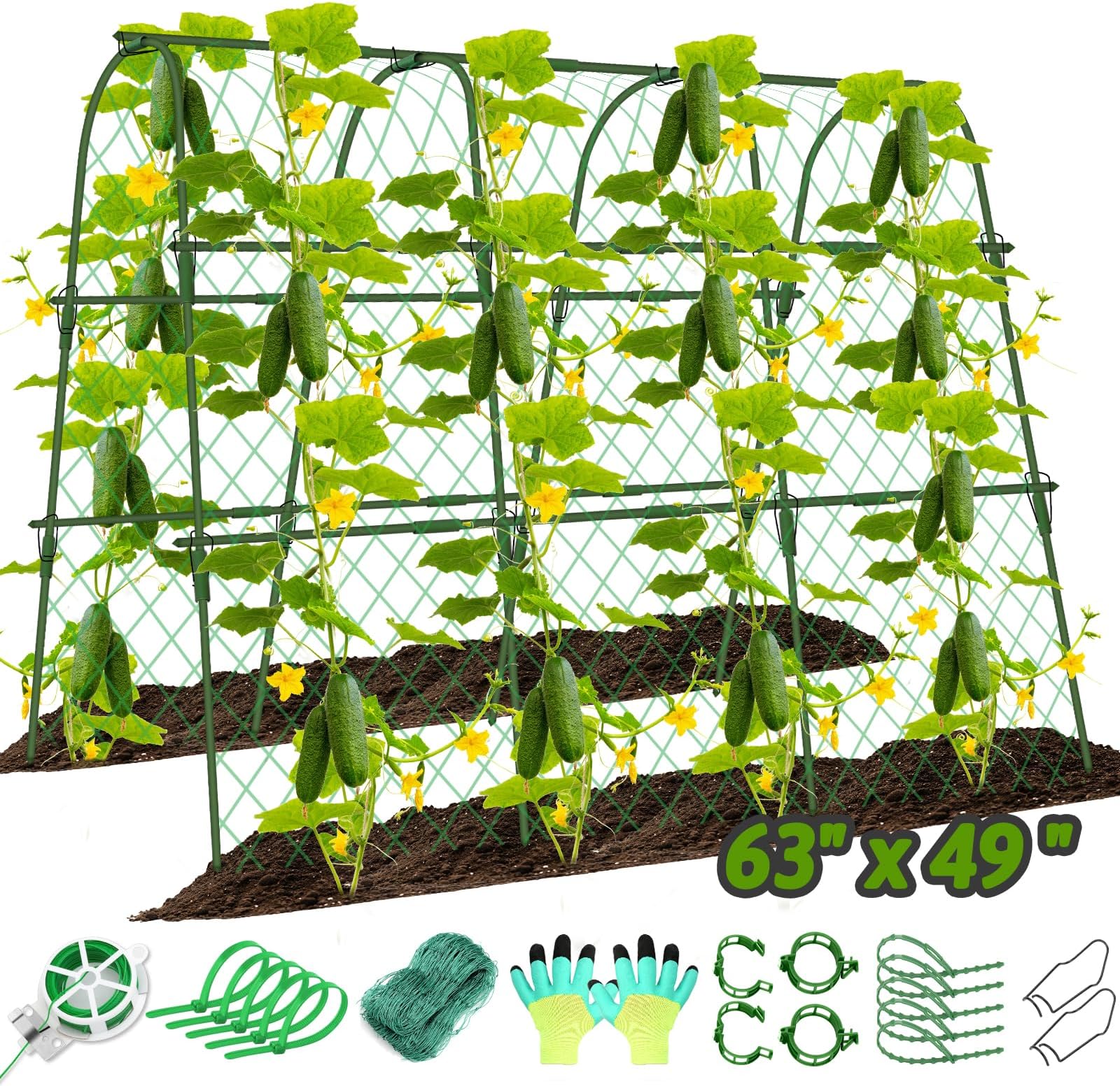 Amazon.com : Cucumber Trellis,A-Shape Garden Trellis for Raised Beds ...