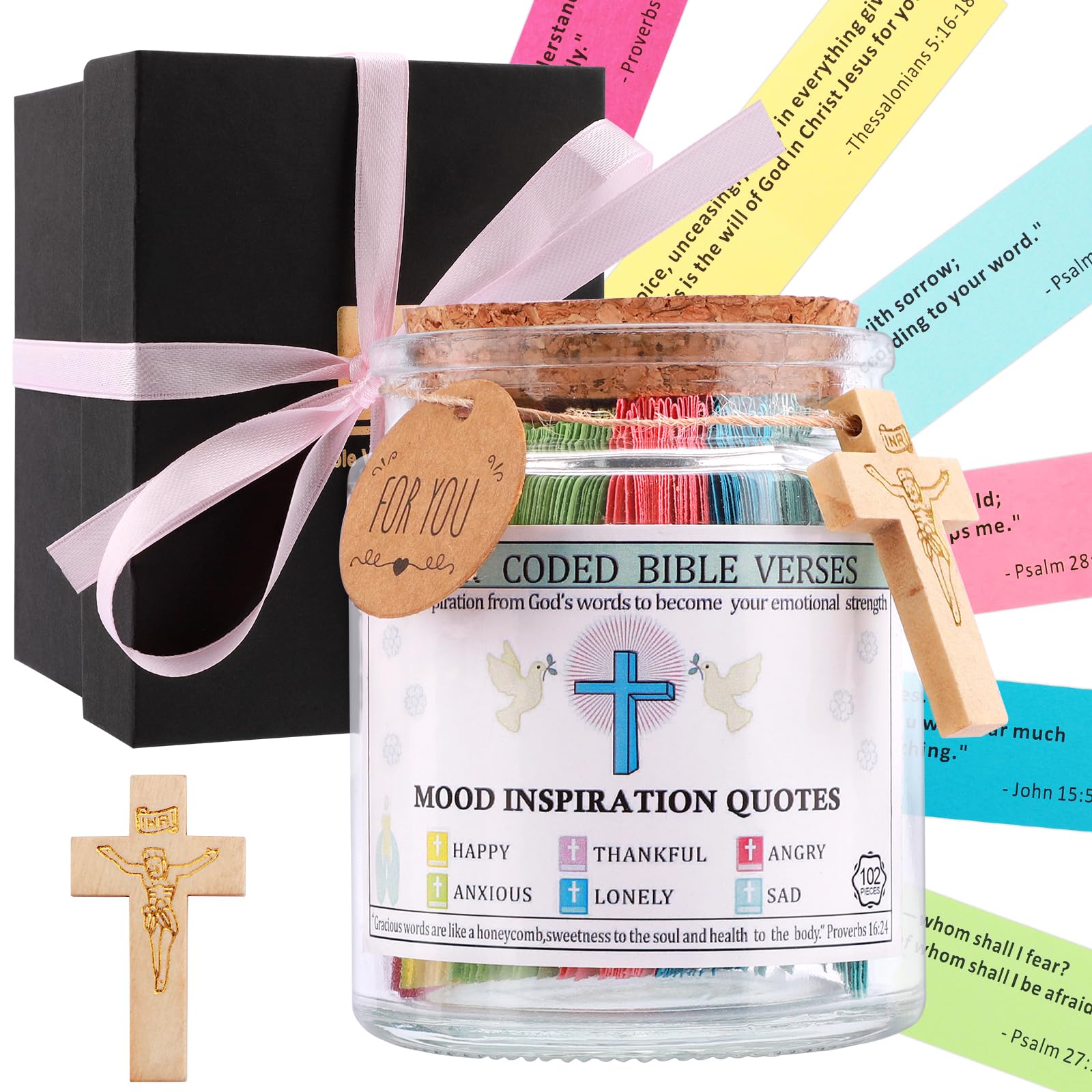 Amazon.com: Bible Verse Jar,Bible Verses Jar for Emotions and Feelings ...