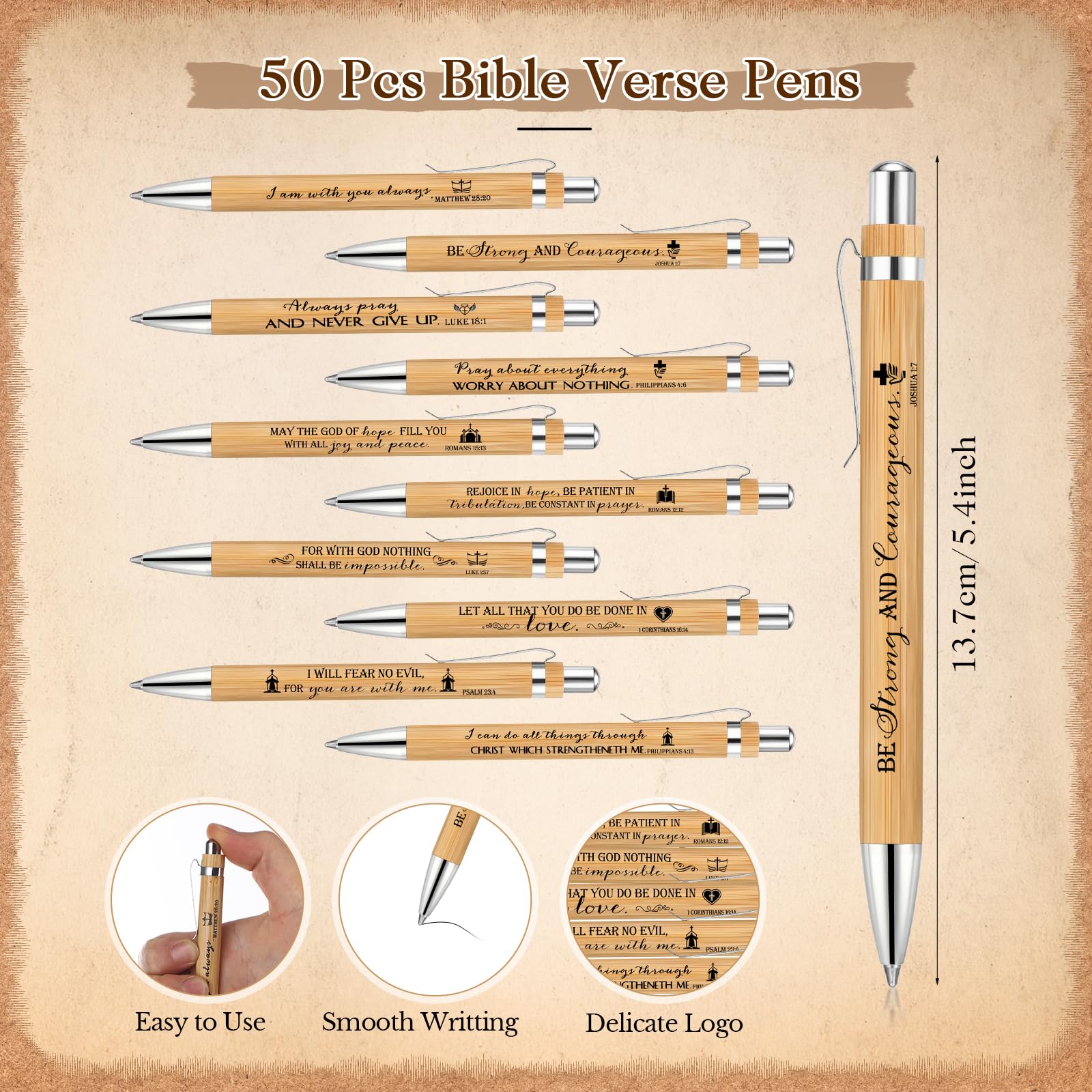 Snapklik.com : 50 Sets Christian Gifts Bulk Bible Verse Pen Religious ...
