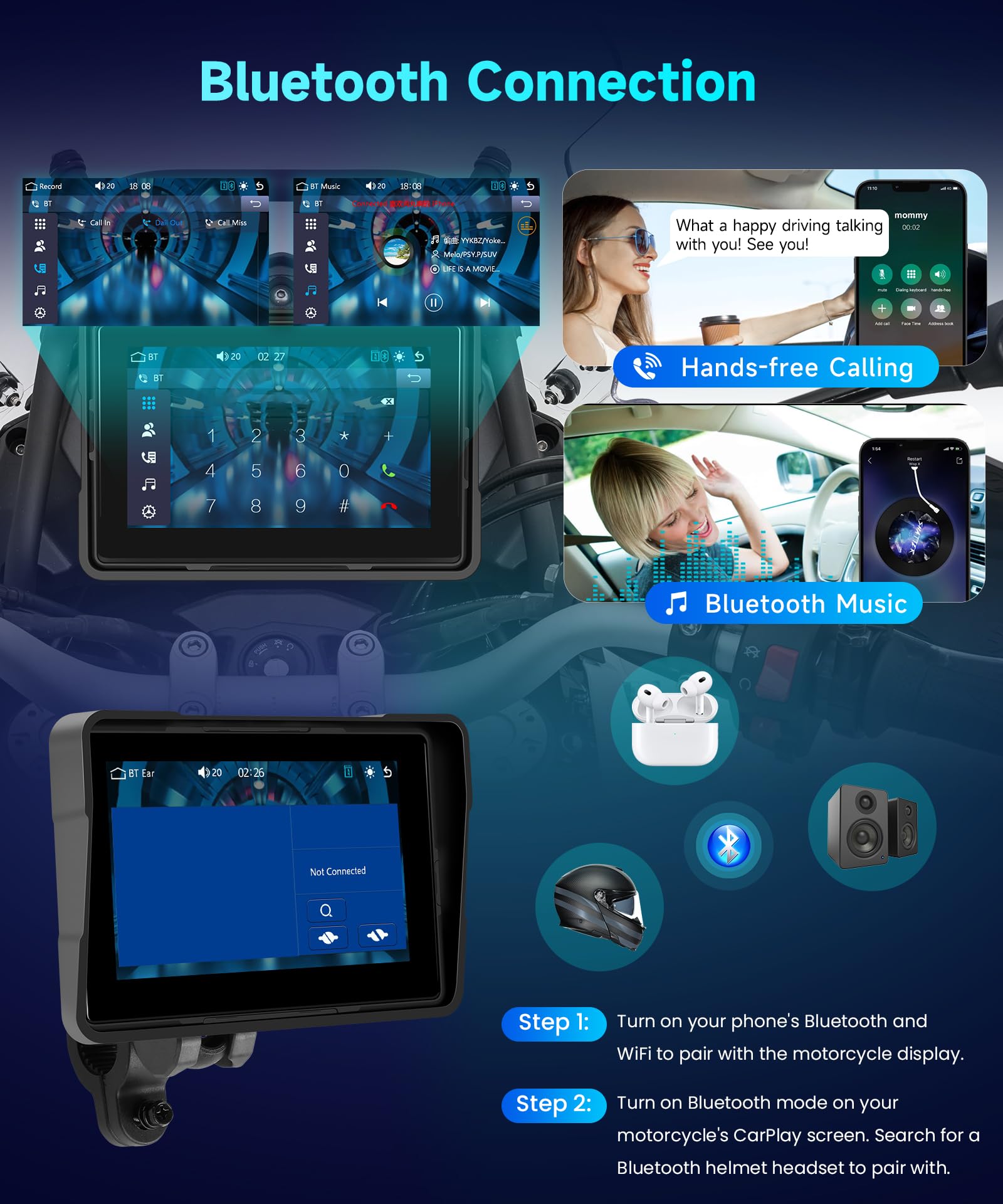 Snapklik.com : HD IPS Touch Screen Portable Wireless Apple Carplay ...