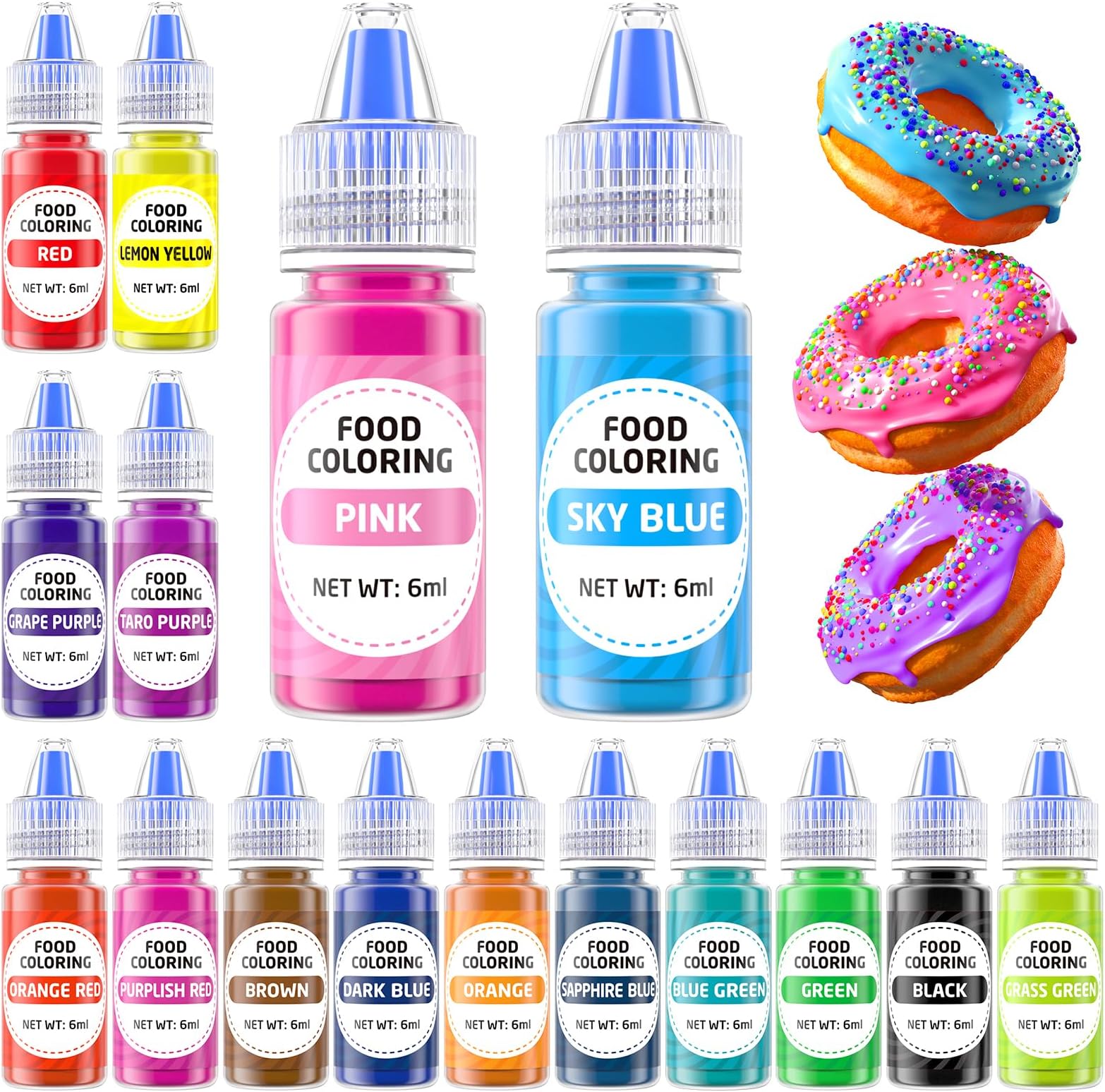 Amazon.com : Food Coloring Set - 24 Vivid Colors Food Coloring Set for ...