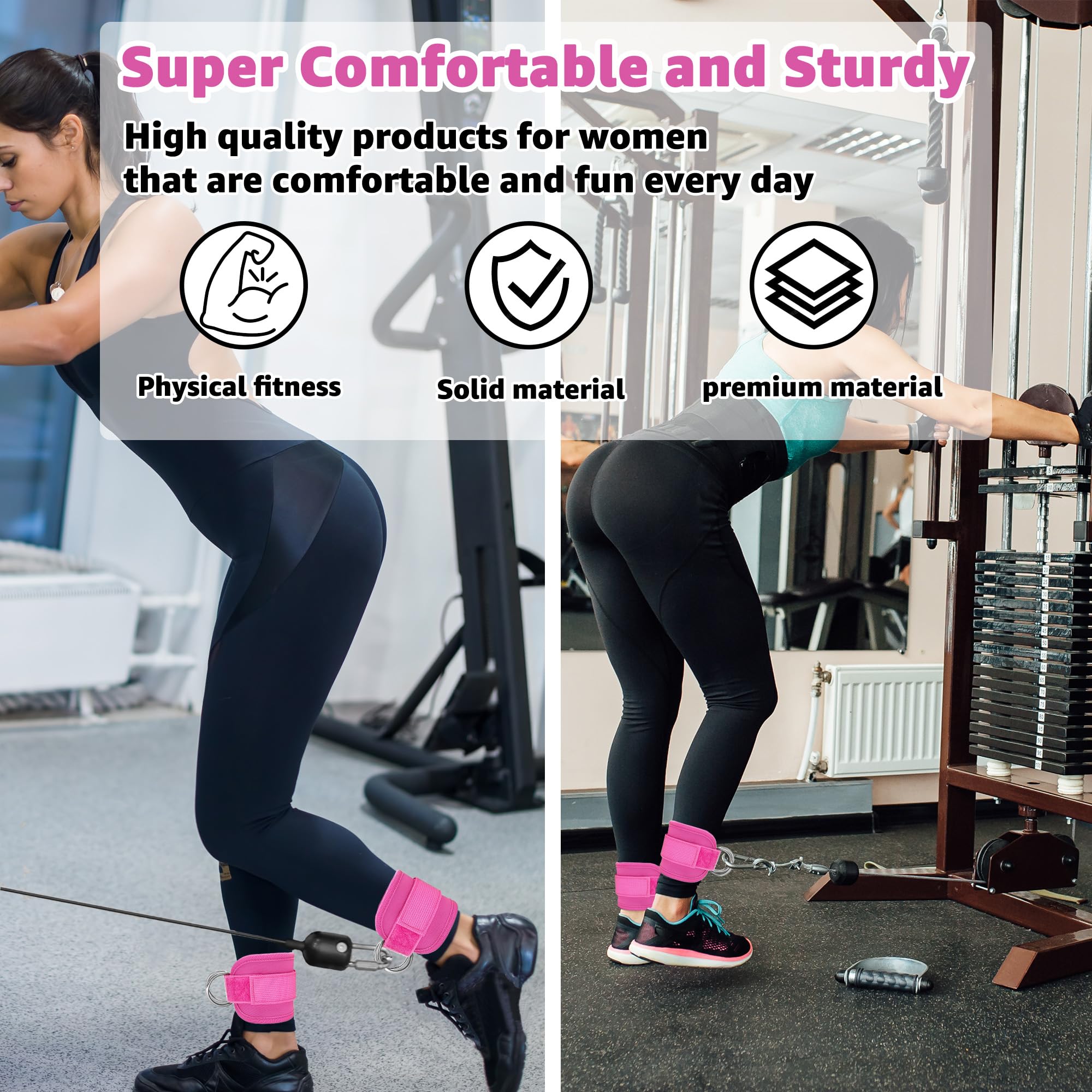 Snapklik.com : Anemeeoke Fitness Ankle Straps For Cable Machine ...
