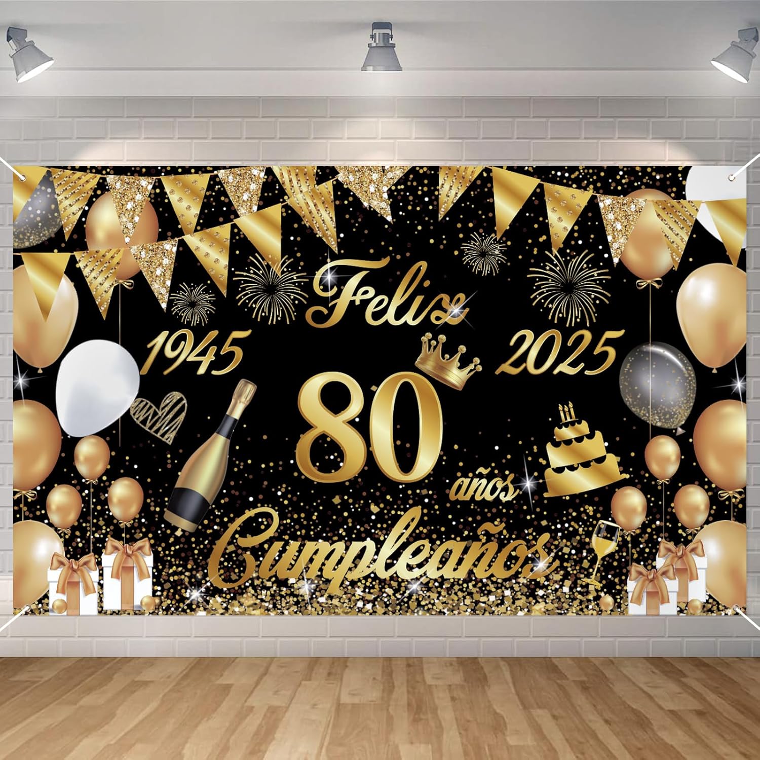 Pancarta Feliz Cumpleaños 80 Anos 1945-2025, Seutgjie Happy Birthday ...