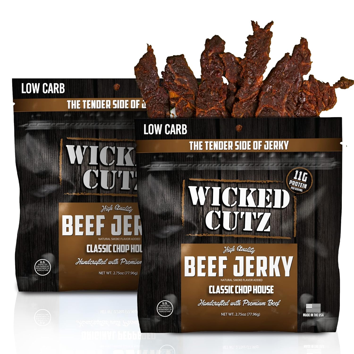 Amazon.com: Wicked Cutz Classic Chop House Beef Jerky, 33g Protein Per ...