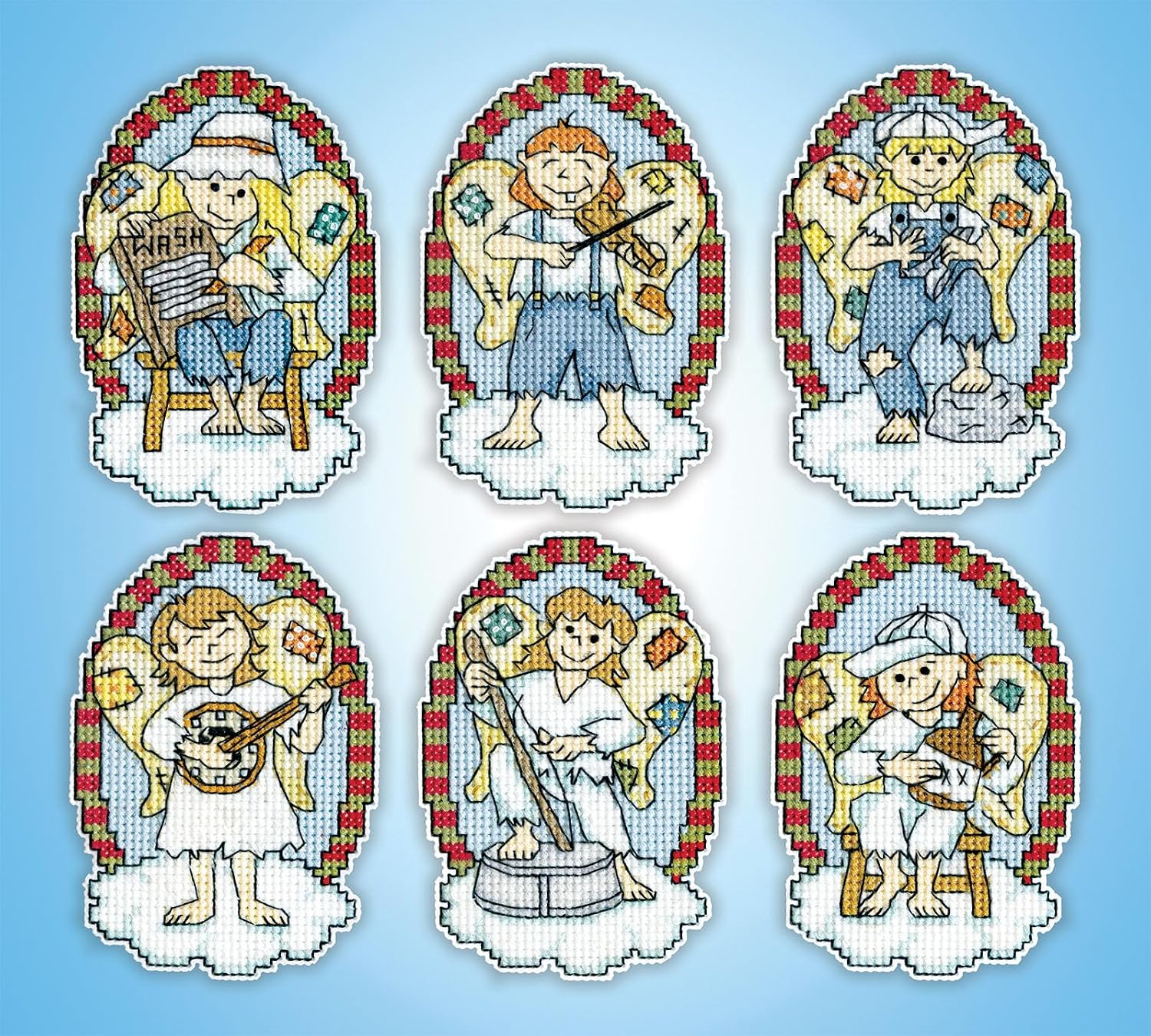 Amazon.com: Design Works Crafts Inc. Washboard Angels Counted Cross ...