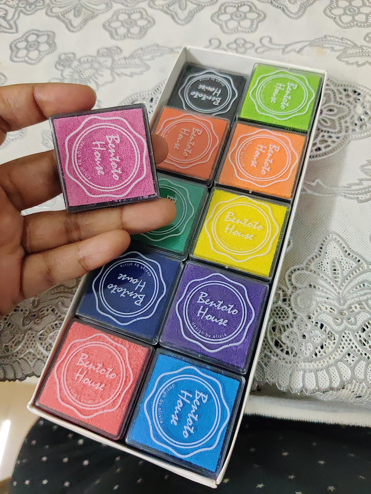 KRYTONE®Finger Craft Ink Pads, 20 Colors Craft Ink Pads for Rubber ...