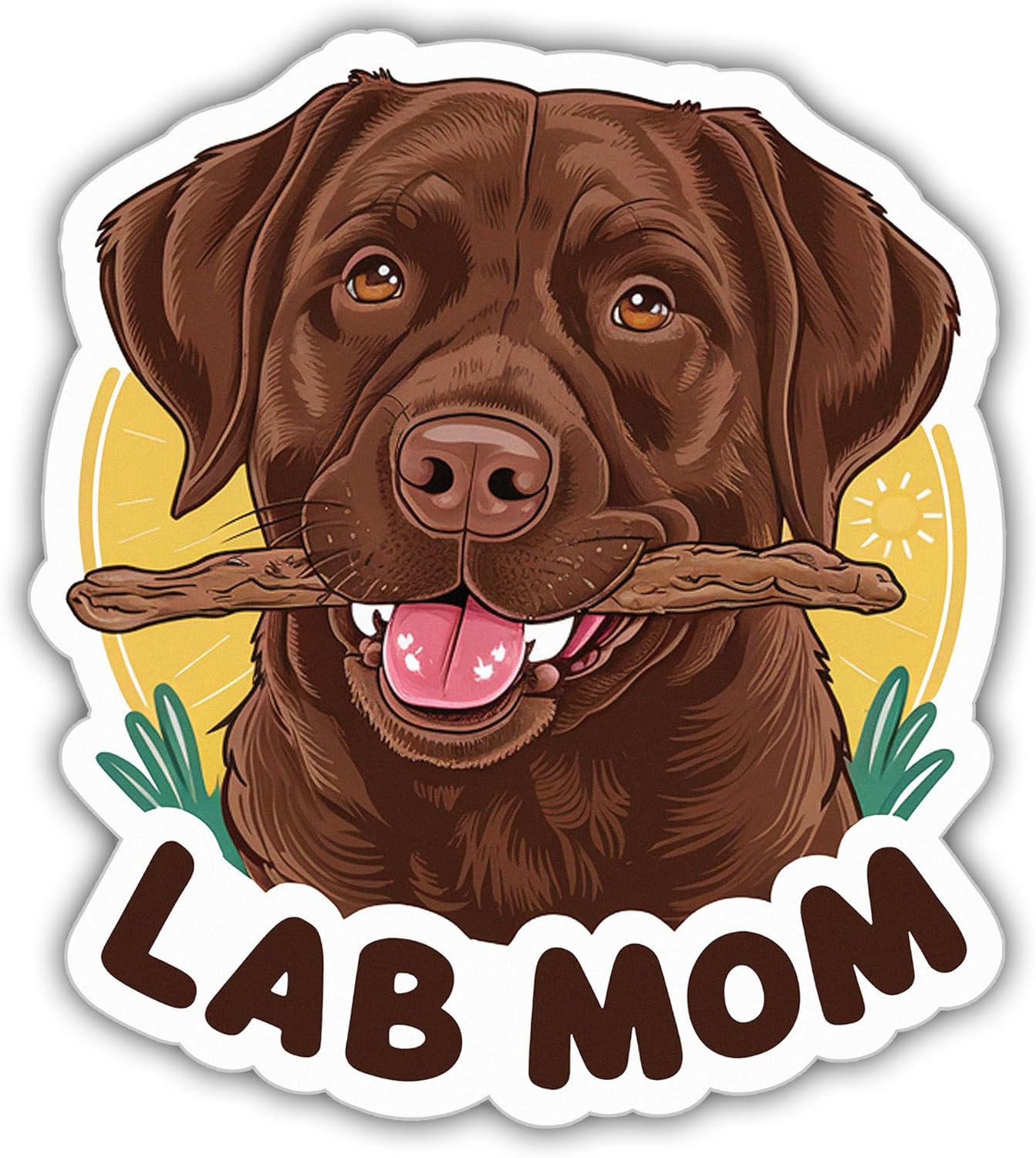 Amazon.com: Chocolate Labrador Retriever Sticker Chocolate Labrador ...