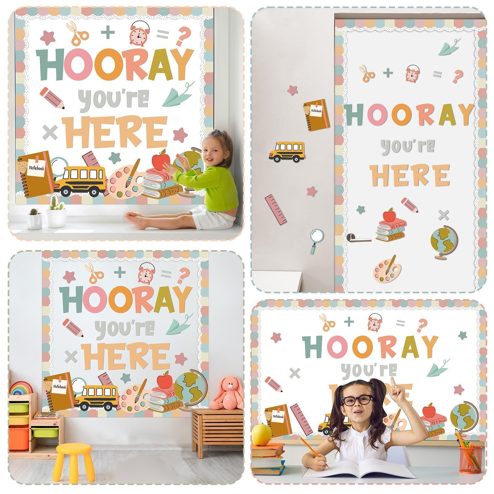 Decor Groovy Back To School Bulletin Board, Pastel Bulletin Board ...