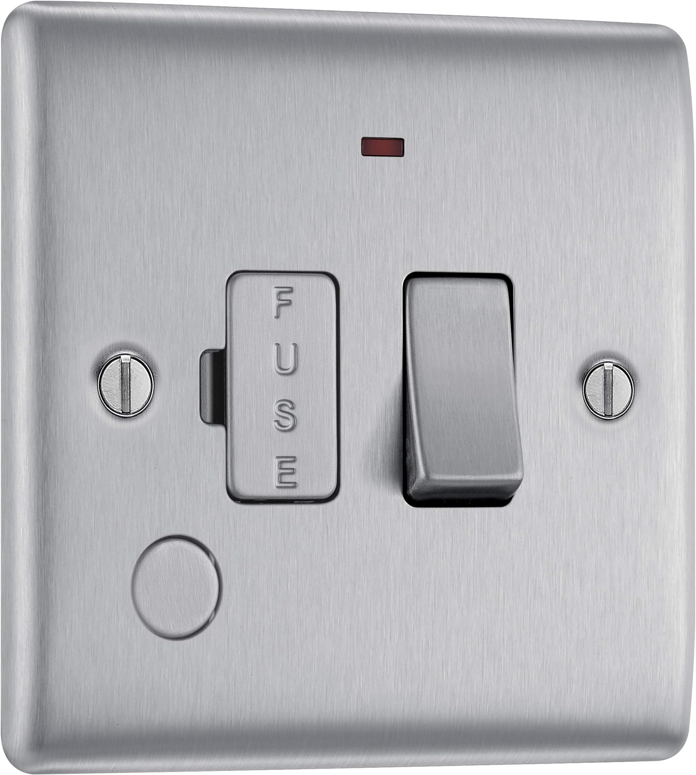 BG Electrical NBS44-01 Quadruple Light Switch, Brushed Steel, 2-Way ...