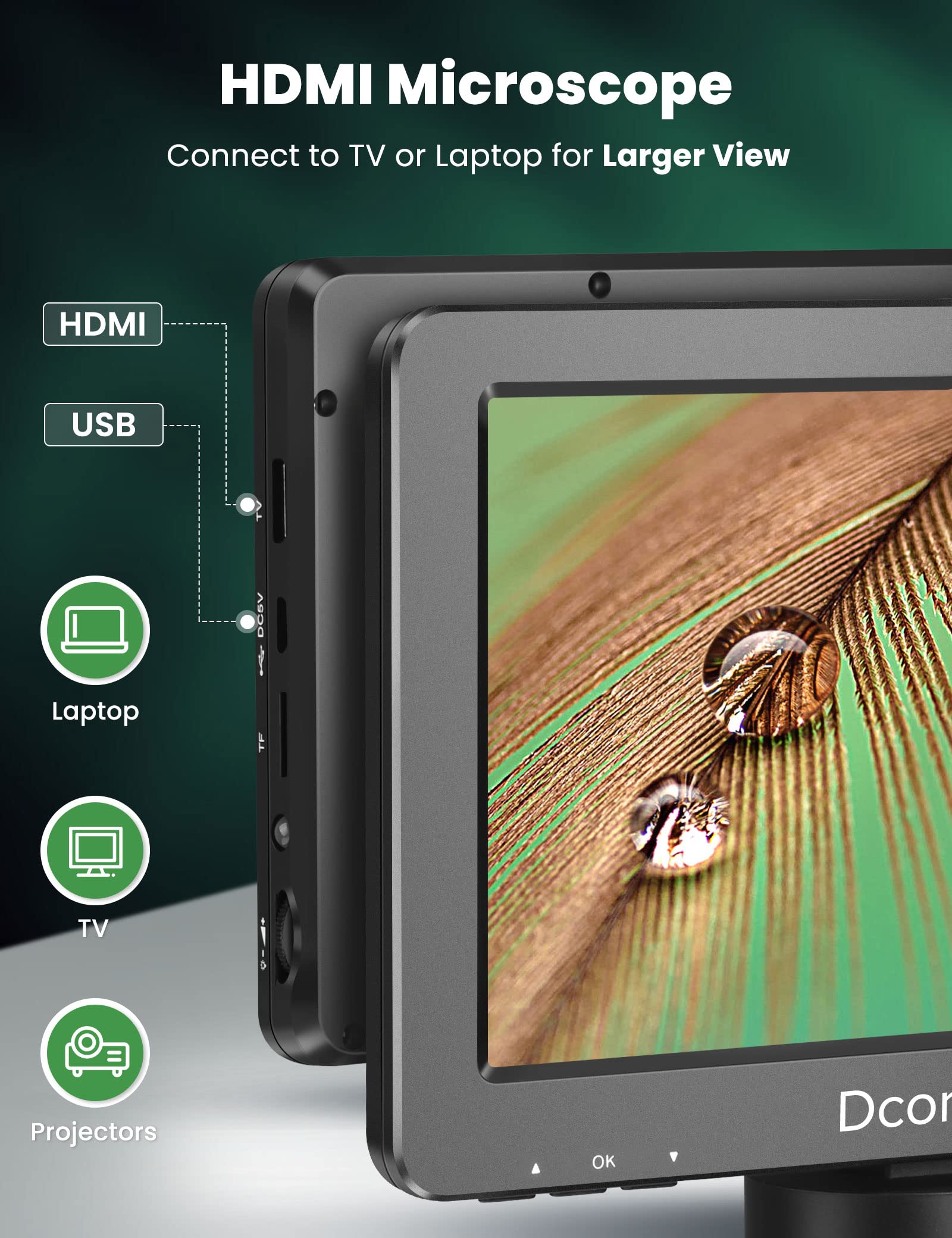 Snapklik.com : Dcorn 7" HDMI LCD Digital Microscope