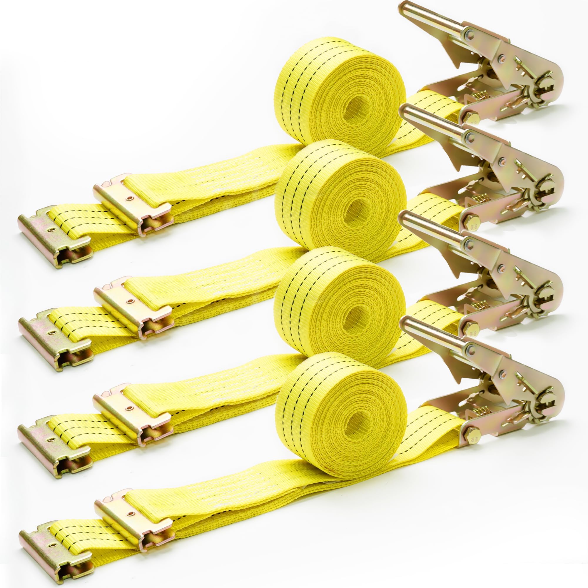 Amazon.com: KJE 8 Pack E-Track Ratchet Straps, Heavy Duty 2" x20' Cargo ...