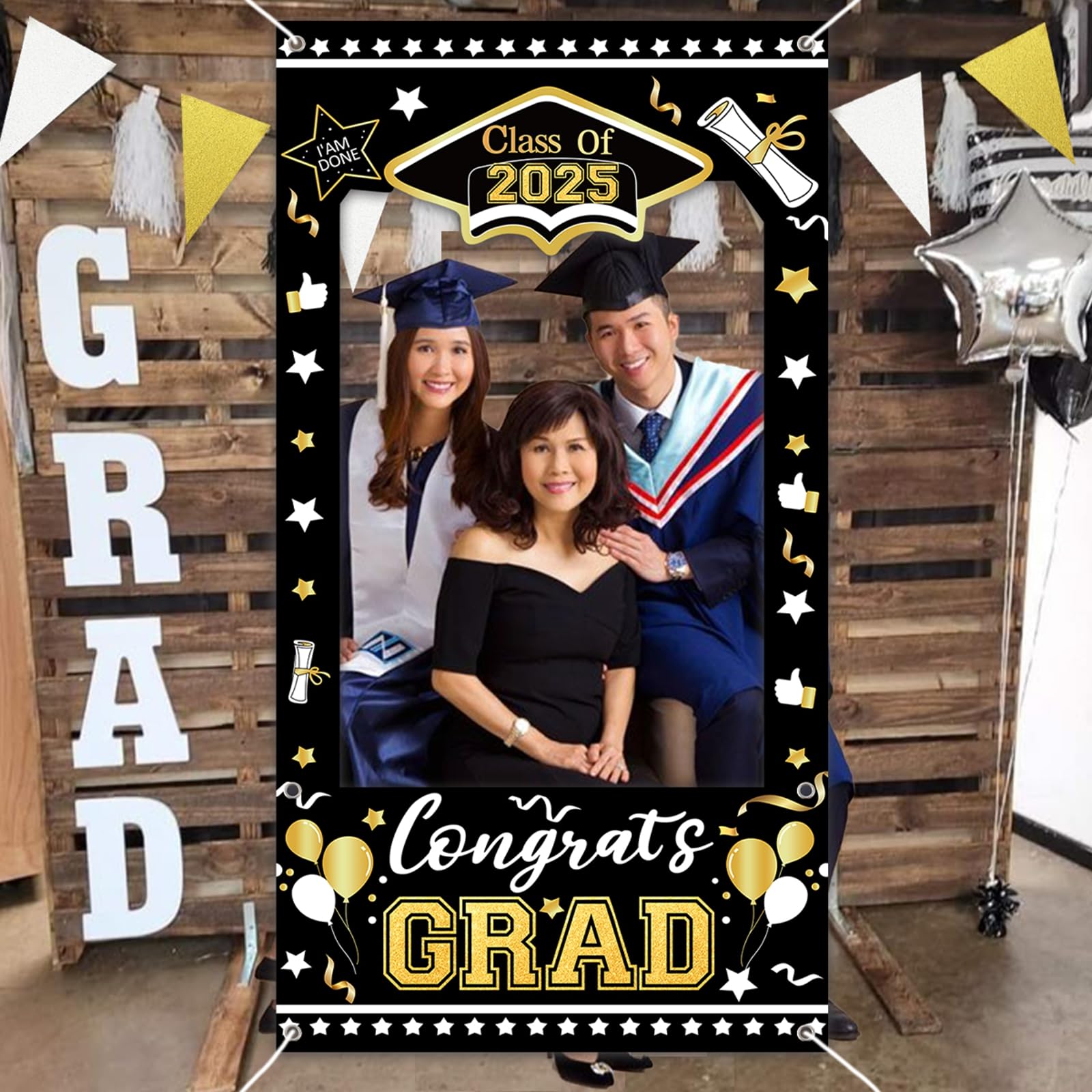 Snapklik.com : Graduation Decorations Class Of 2025 Photo Props, Black ...
