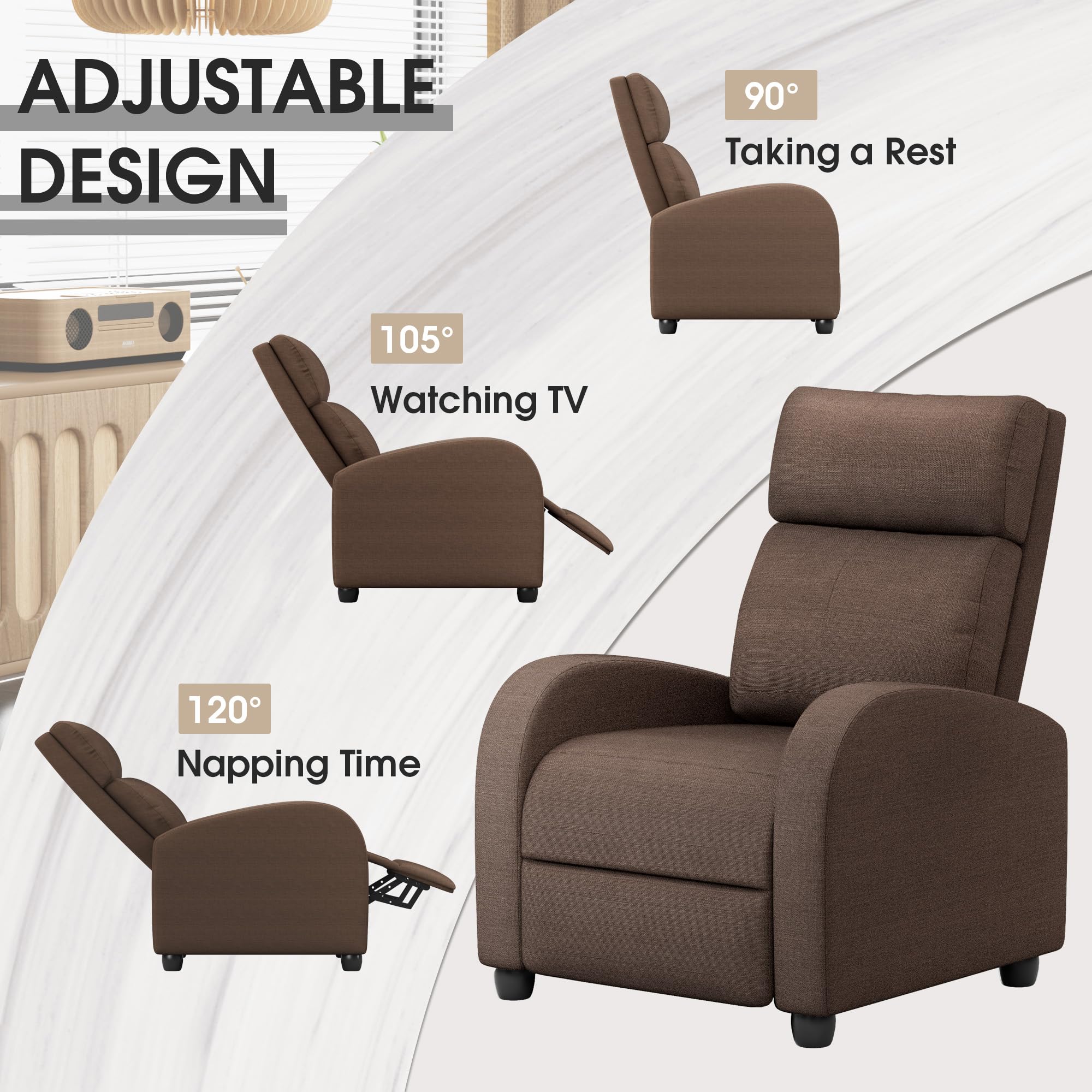 Snapklik.com : Homall Recliner Chair, Recliner Sofa PU Leather For ...