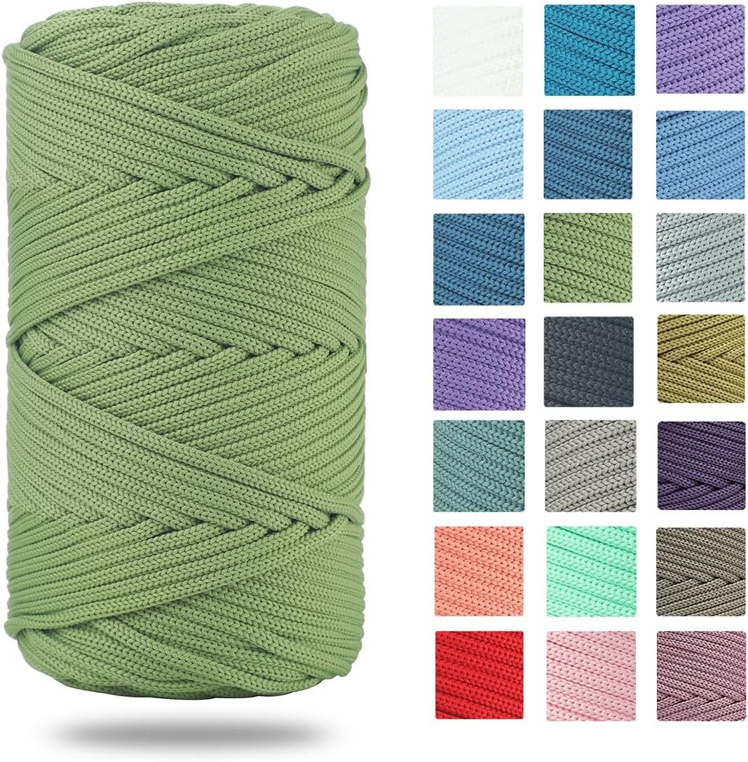 Amazon.com: Polyester Cord 4mm 160 Yards Braided Macrame Cord, Elastic ...