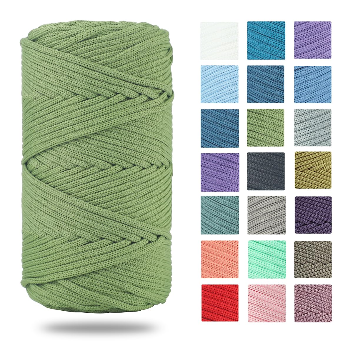 Amazon.com: Polyester Cord 4mm 160 Yards Braided Macrame Cord, Elastic ...
