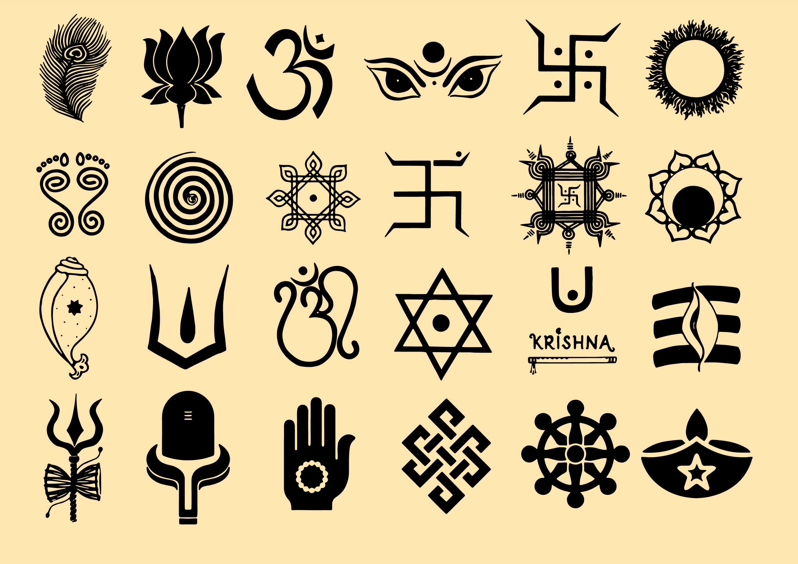 Shivoid - Hindu Symbol Stickers Combo for Wall, Door, Car and Bike ...