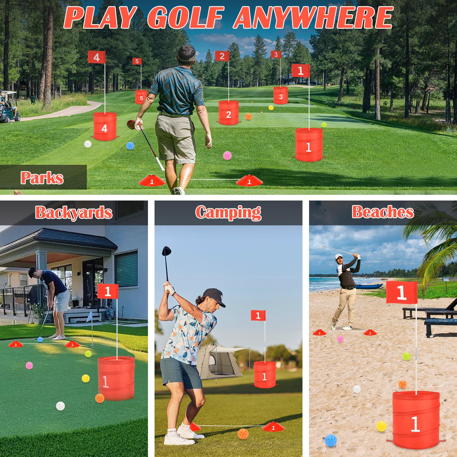 Snapklik.com : deAO Portable Golf Game Set, 6 Holes