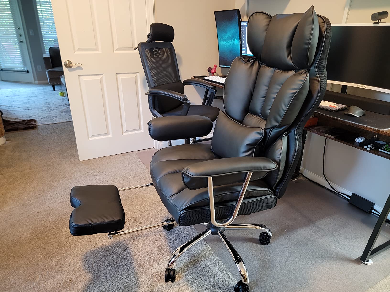 $50/mo - Finance Efomao Desk Office Chair Big High Back Chair PU ...