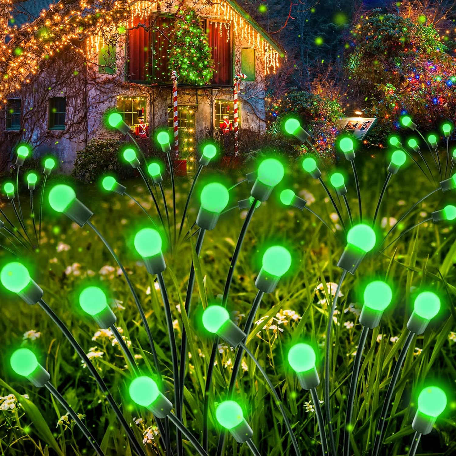 Amazon.com: EXF Solar Garden Lights,4 Pack 8LED Outdoor Lights New Upgraded Swaying Light Sway ...