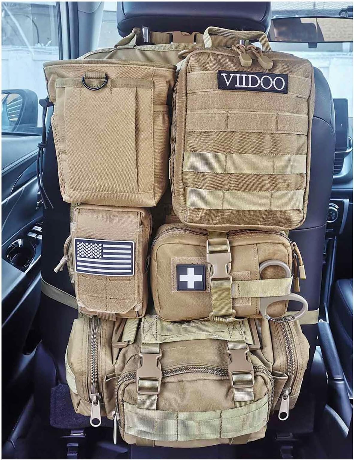 Amazon.com: Tactical Car Seat Back Organizer - Upgrade Molle Vehicle ...