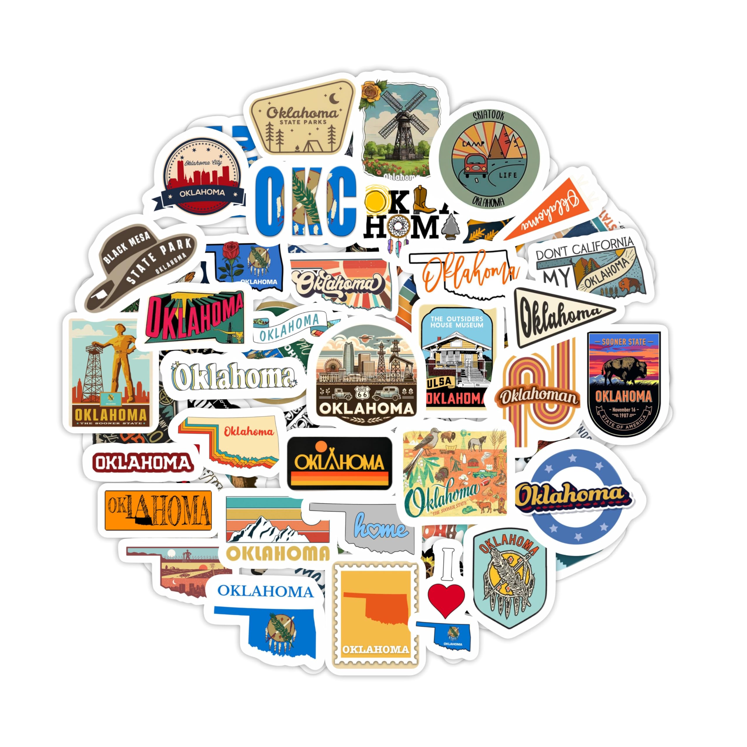 Amazon.com: 100Pcs Oklahoma Stickers for Water Bottle and Laptop ...